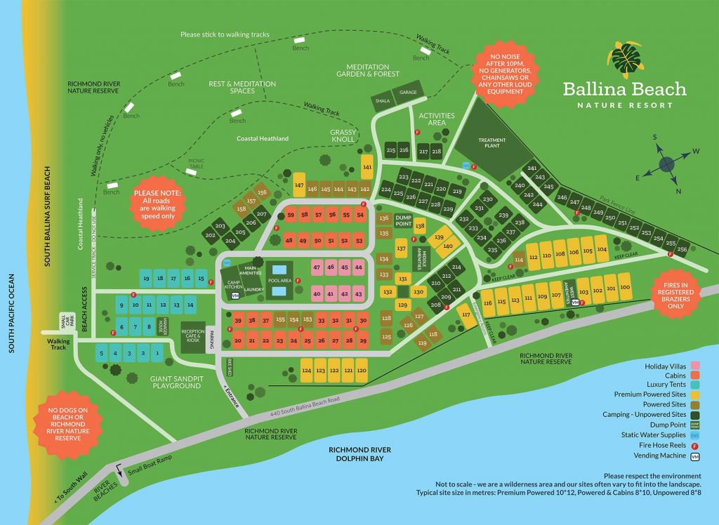 Resort Map - Ballina & Byron Bay Glamping